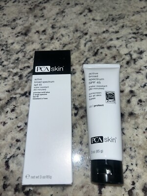 NIB New PCA Skin ACTIVE Broad Spectrum SPF 45 Sunscreen 3 oz Water ...