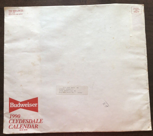 Vintage 1990 Budweiser Clydesdale Calendar NEW in Sealed Envelope | eBay