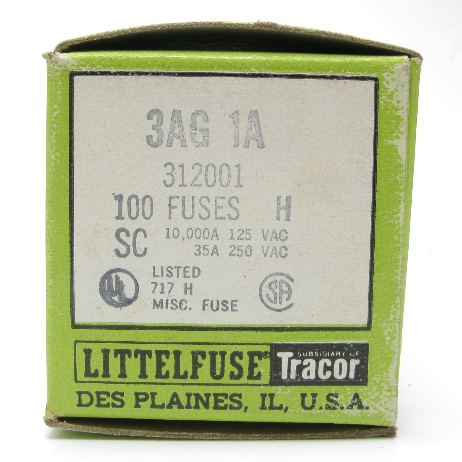 Littelfuse 312001 312 Series 250V 1 Amp Fast-Acting Fuse, 100pcs | eBay