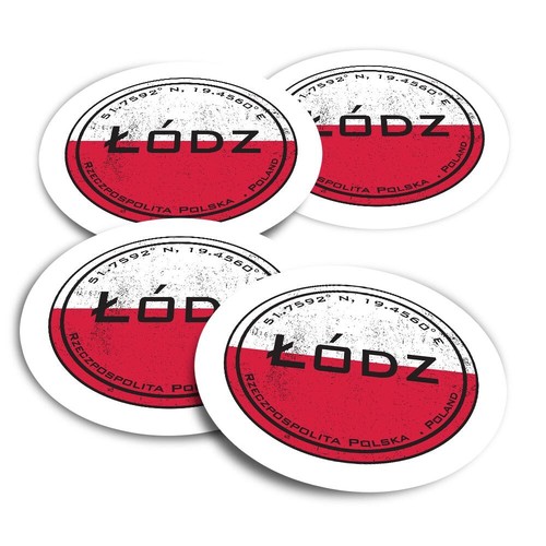 4x Vinyl Stickers Łódź Poland Flag Circle #59539 | eBay UK