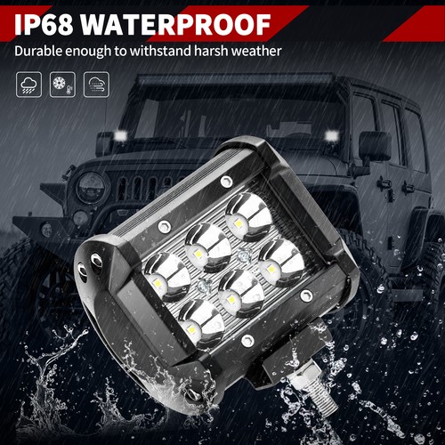 4x 4inch 18W LED Work Light Bar Spot Pods Fog Lamp Offroad Driving ...