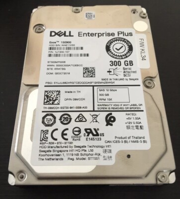 DELL 9MCCH ST300MP0006 300GB SAS 12G 15K SAS HARD DRIVE | eBay
