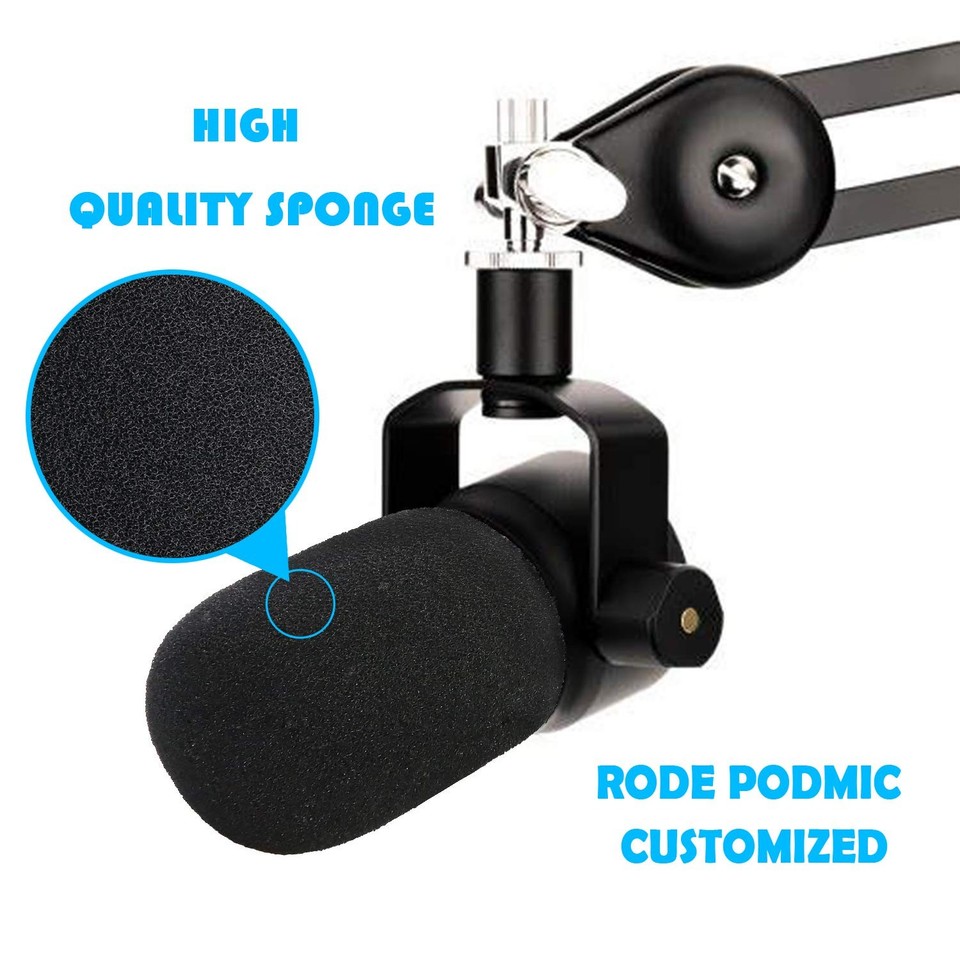 PodMic Pop Filter Foam Cover - Mic Windscreen Wind Cover Customized for ...