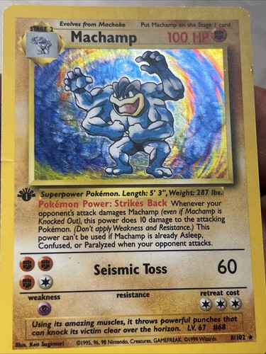 Machamp 8/102 1st Edition Base Set LP+ Vintage Pokemon | eBay