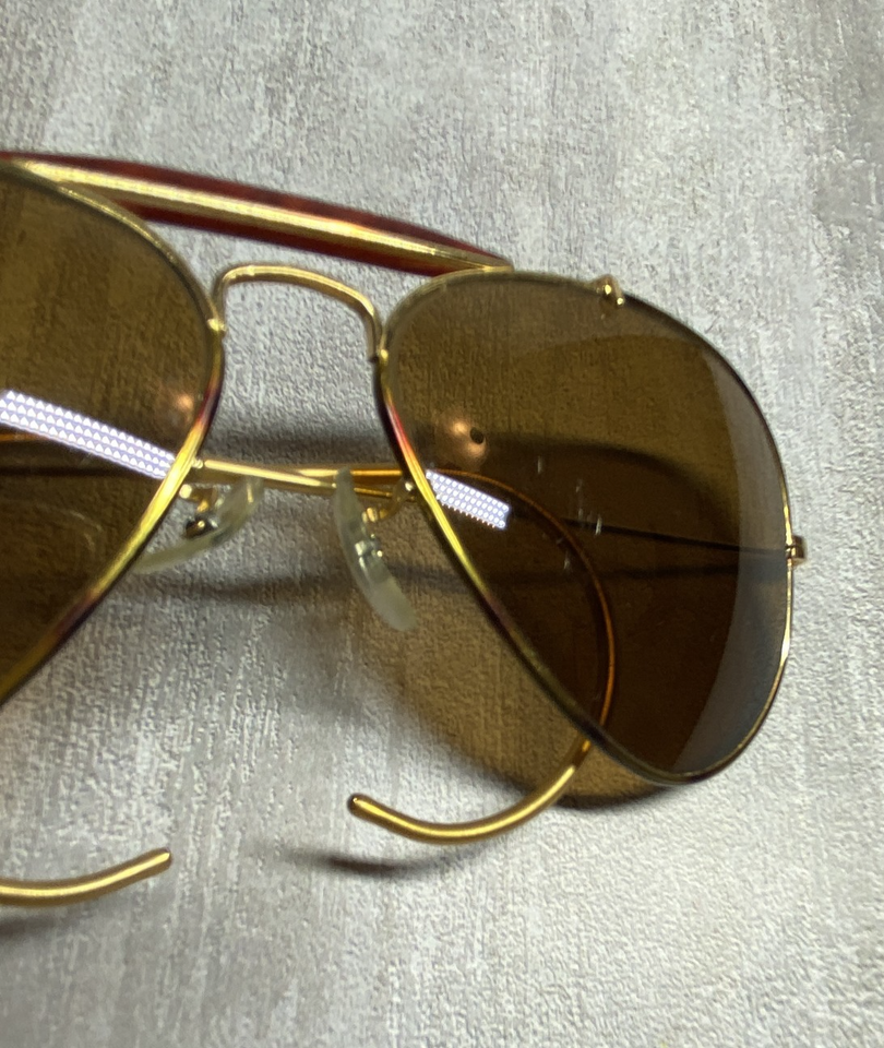 Vintage Ray Ban Sunglasses Mens Aviator Gold Frame USA 58 14 Outdoors ...