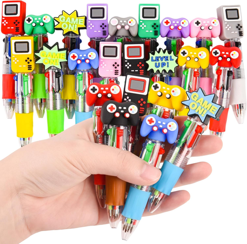 LiYiQ 25 Pcs Video Game Multicolor Pen in One Cartoon Cute Fun 4-in-1 ...