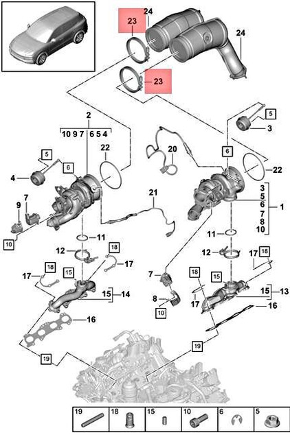 Genuine Porsche Catalytic Converter Clamp PAB-253-725-00 for sale ...