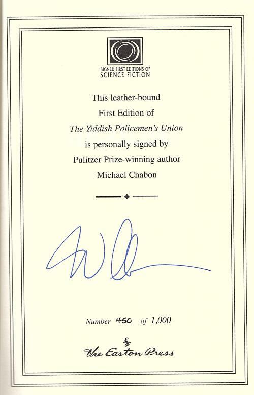 The Yiddish Policemen's Union by Michael Chabon (Limited Edition) | eBay