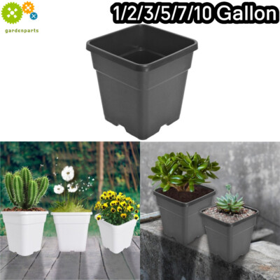 5/10PCS Square Re-Usable Nursery Pot Plastic Grow Pots Plant 1/2/3/5/7 ...