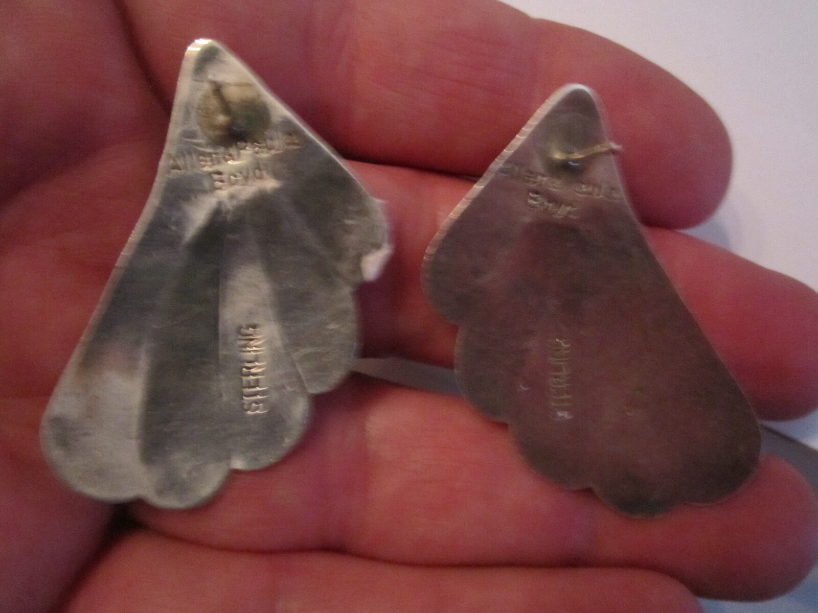 ALLEN & PAULA BOYD STERLING SILVER WING DESIGN EARRIN… - Gem