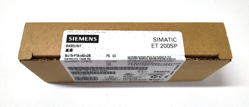 New Siemens 6ES7 193-6BP00-0BA0 ET200SP IO Base Unit, 6ES7193-6BP00 ...