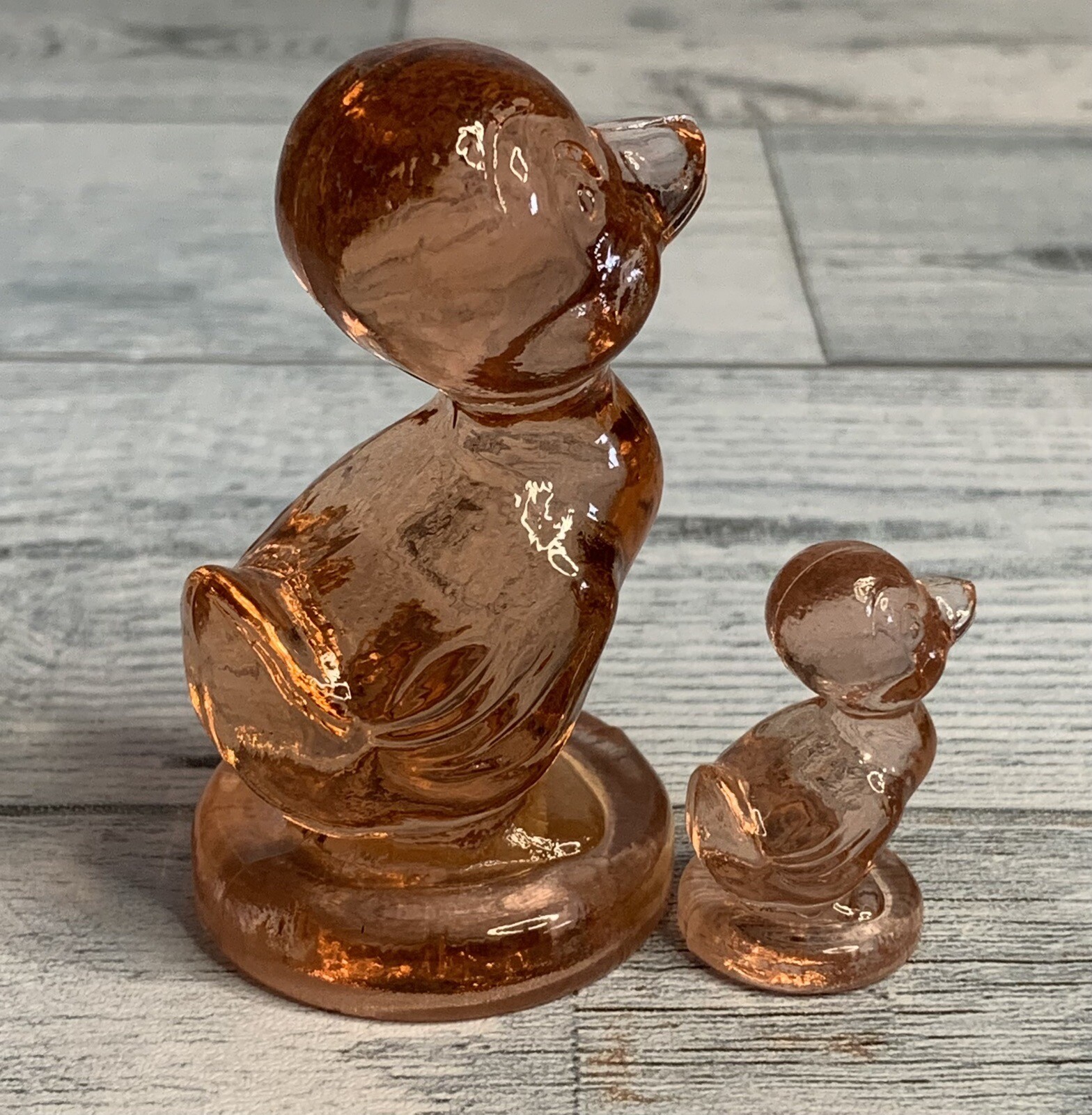 BOYD DEBBIE DUCK & Duckling Light Rose Glass MADE IN U.S.A. Marked B | eBay