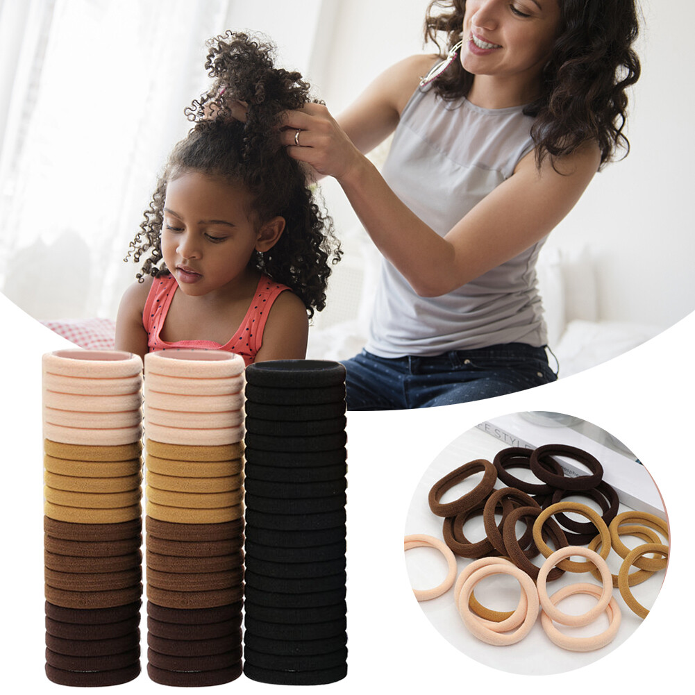 Women Solid Seamless Ties Adult Elastic Bobbles Soft Hair Band Thin ...