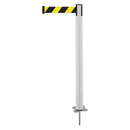 TENSABARRIER 884-32-MAX-D4X-C Barrier Post with Belt, White, 13 ft ...