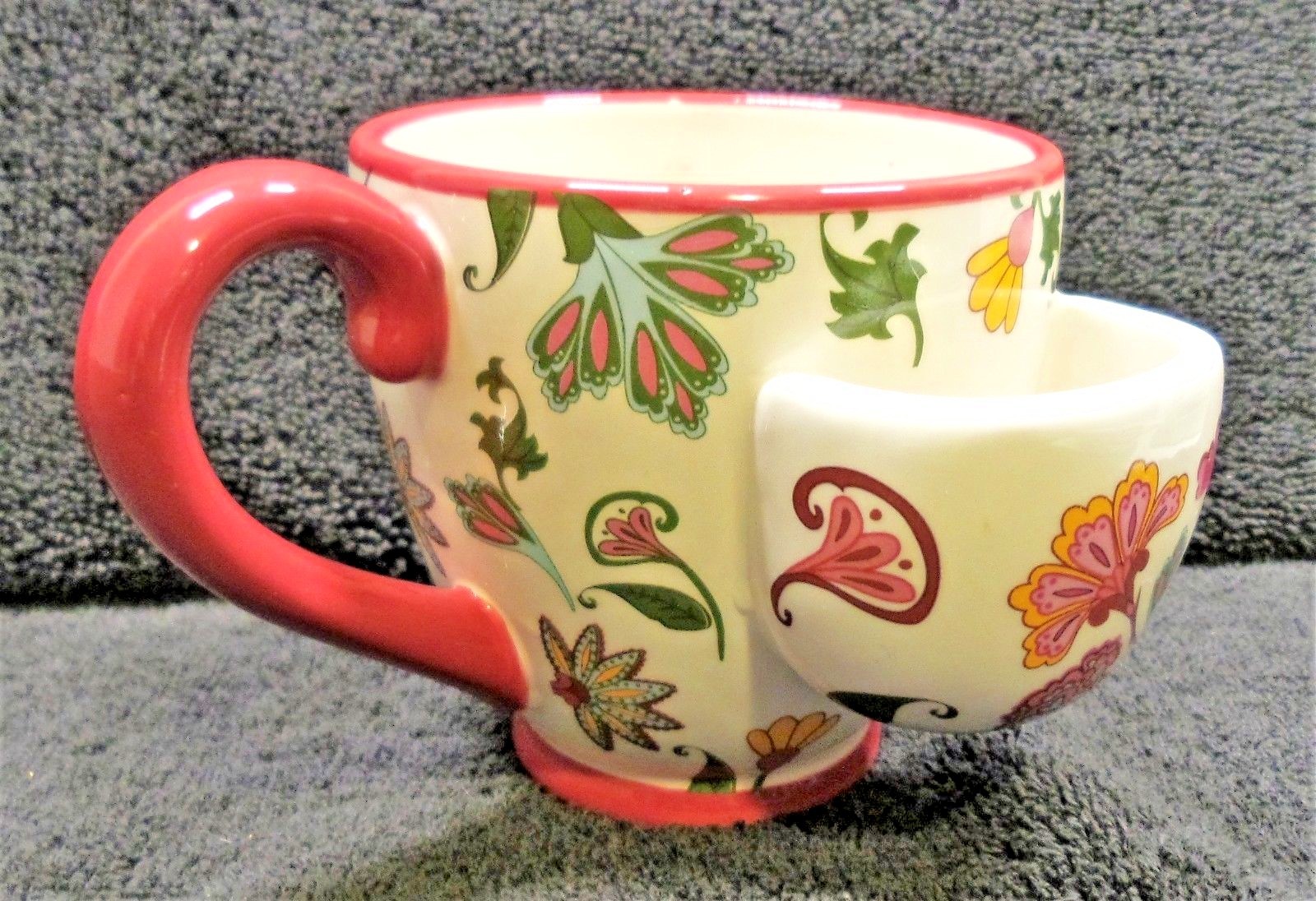 Bella Casa Ganz Coffee/Tea Mug w/ Tea Bag Holder on Side Multi Color ...