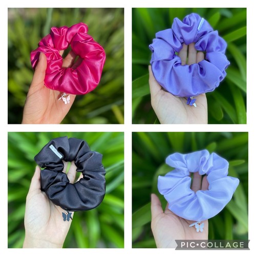 Butterfly Pocket Hair Scrunchies - Satin scrunchy - Handmade ...