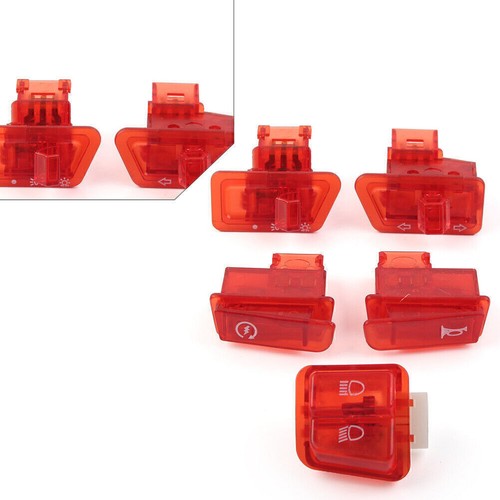 5 Pcs Red Turn Signal Headlight Ignition Horn Switch Caps for GY6 50 ...
