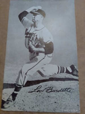 1947-1966 Lou Burdette # 44 - Exhitbit card - VERY VERY RARE - Black ...