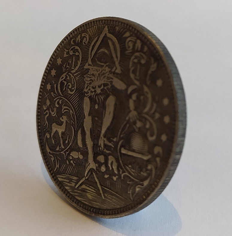 Silver Masonic Illuminati Coin Freemasons Mystery Strange Old Square ...