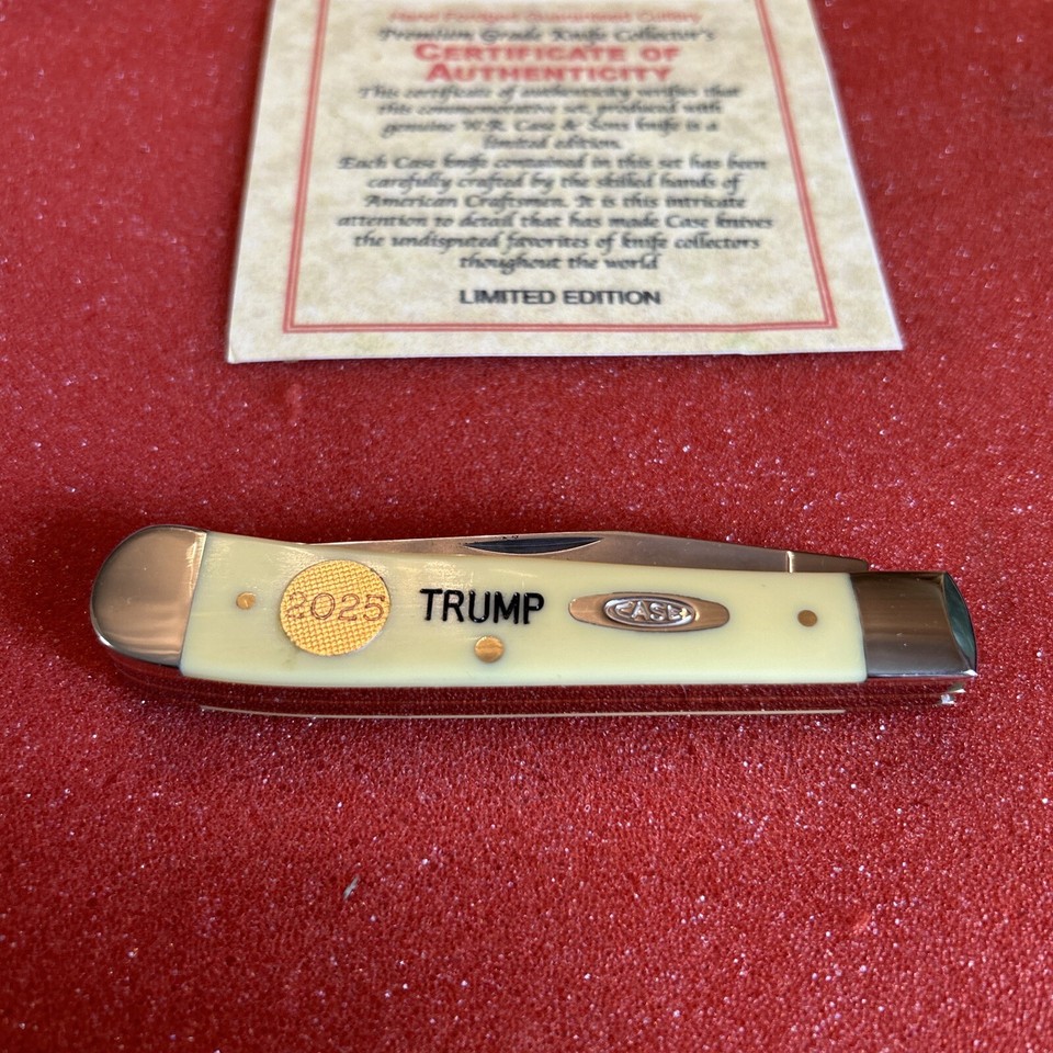 CASE XX PRESIDENT TRUMP 24K Plated Shield/Engraved Yellow Trapper ONLY ...