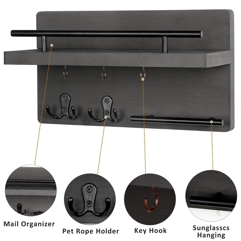 OurWarm Key Holder for Wall Decorative with 5 Key Hooks Wall Mounted ...