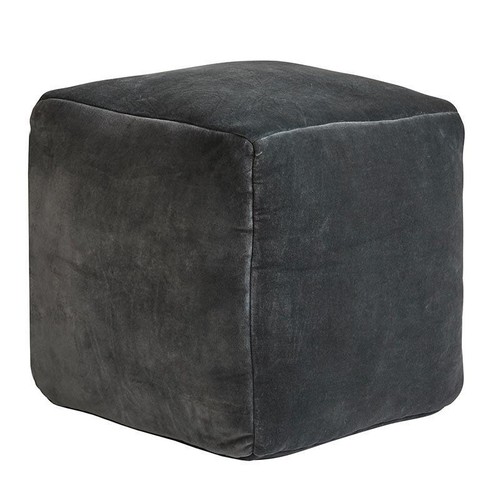 Grey Pouf, Natural Cotton Poof, Hand Weave Square Footstool, Pouffe ...