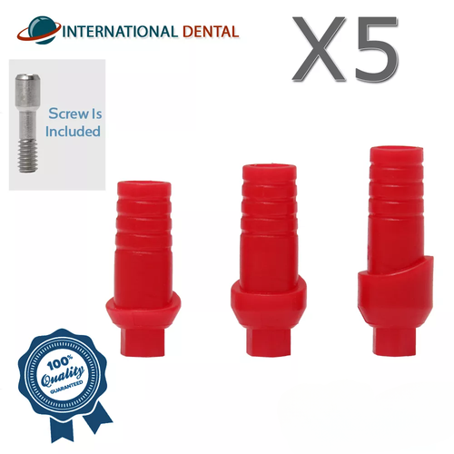 Lot Of 5 Straight Anatomic Plastic Adapter Head Hex Dental Fixture For ...