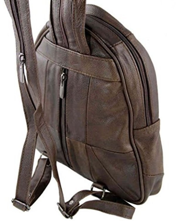 Women/ Ladies Girls Grain Real Leather Small Soft Backpack Rucksack ...