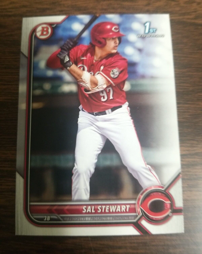 SAL STEWART 2022 BOWMAN DRAFT CARD #BD-122 REDS (10-CARD FIRST PROSPECT ...