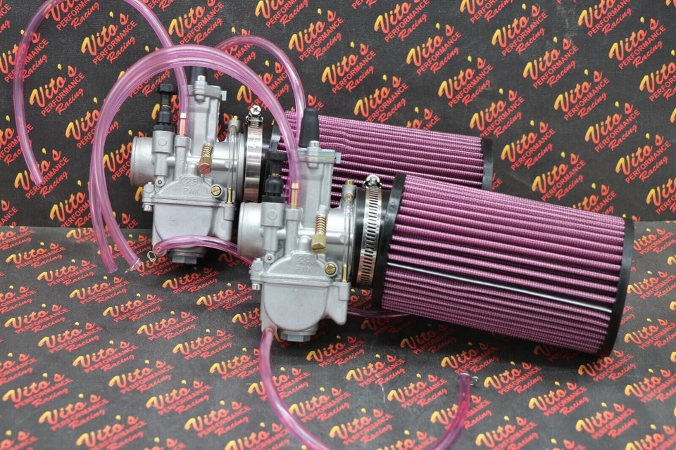 Yamaha Banshee 28MM Larger Carbs Carburetors PWK + Cable + K+N Filters ...