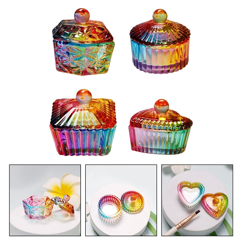 4 Pcs Glass Manicure Cup Professional Mini Dish Nails Decorative | eBay ...