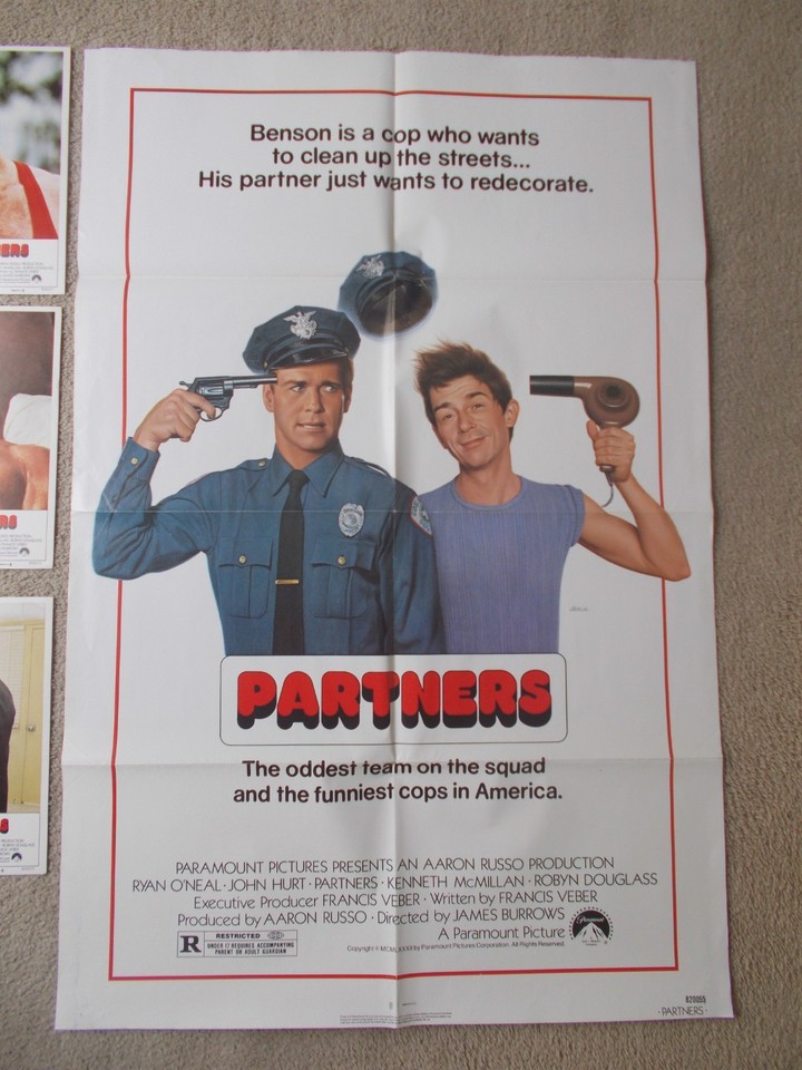 PARTNERS ORIGINAL O'NEIL & HURT ONE SHEET MOVIE POSTER & 3 LOBBY CARDS ...