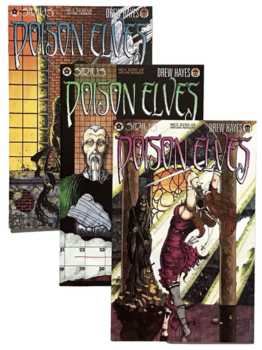 POISON ELVES 3, 4, 5 Drew Hayes Story, Art & Cover, Sirius 1995 Lot of ...