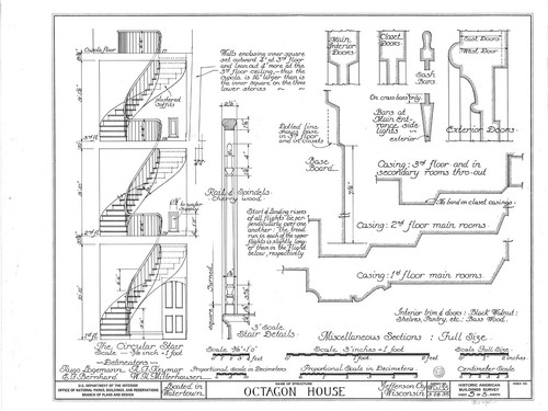 Authentic Victorian Octagon House Plans, 8 bedrooms, porches, printed ...