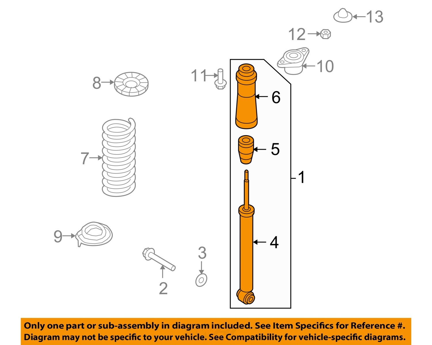 Fits+2008-2014+Hyundai+Genesis+OEM+DOHC+Rear+Shock+Absorber+553103M910 ...