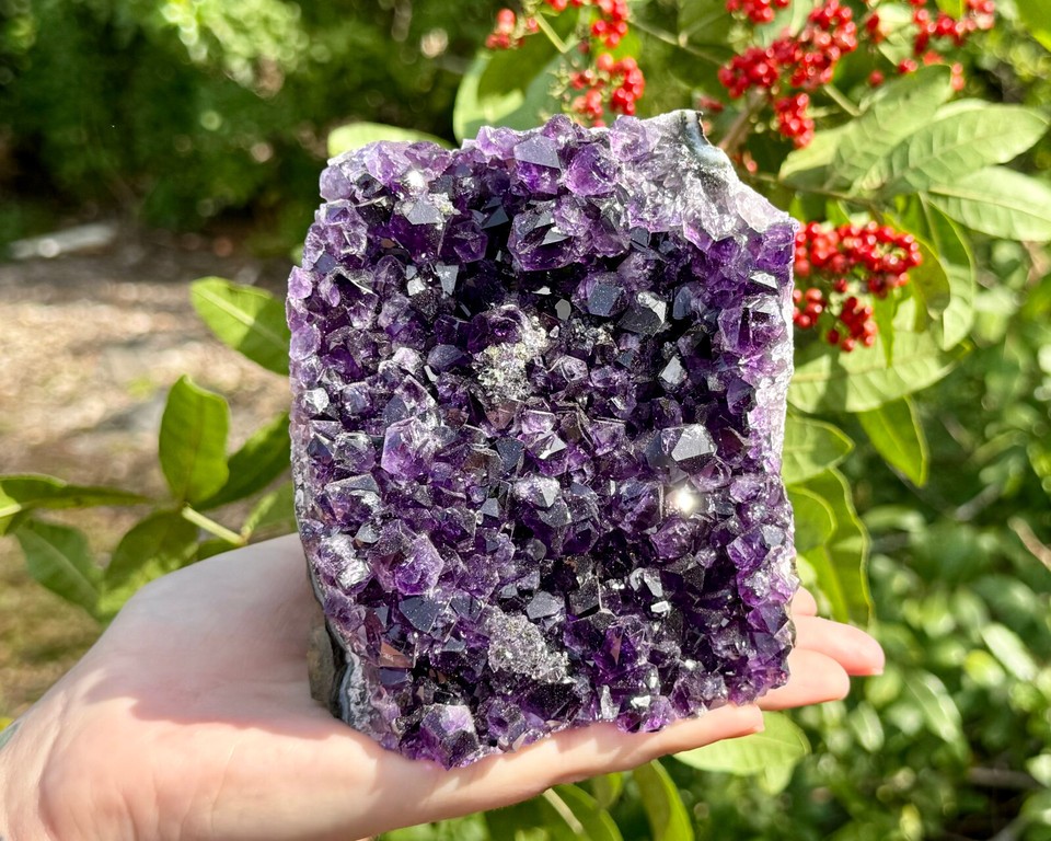 Stunning VERY LARGE Amethyst Cut Base Cluster Crystal Quartz Geode 1.1 ...