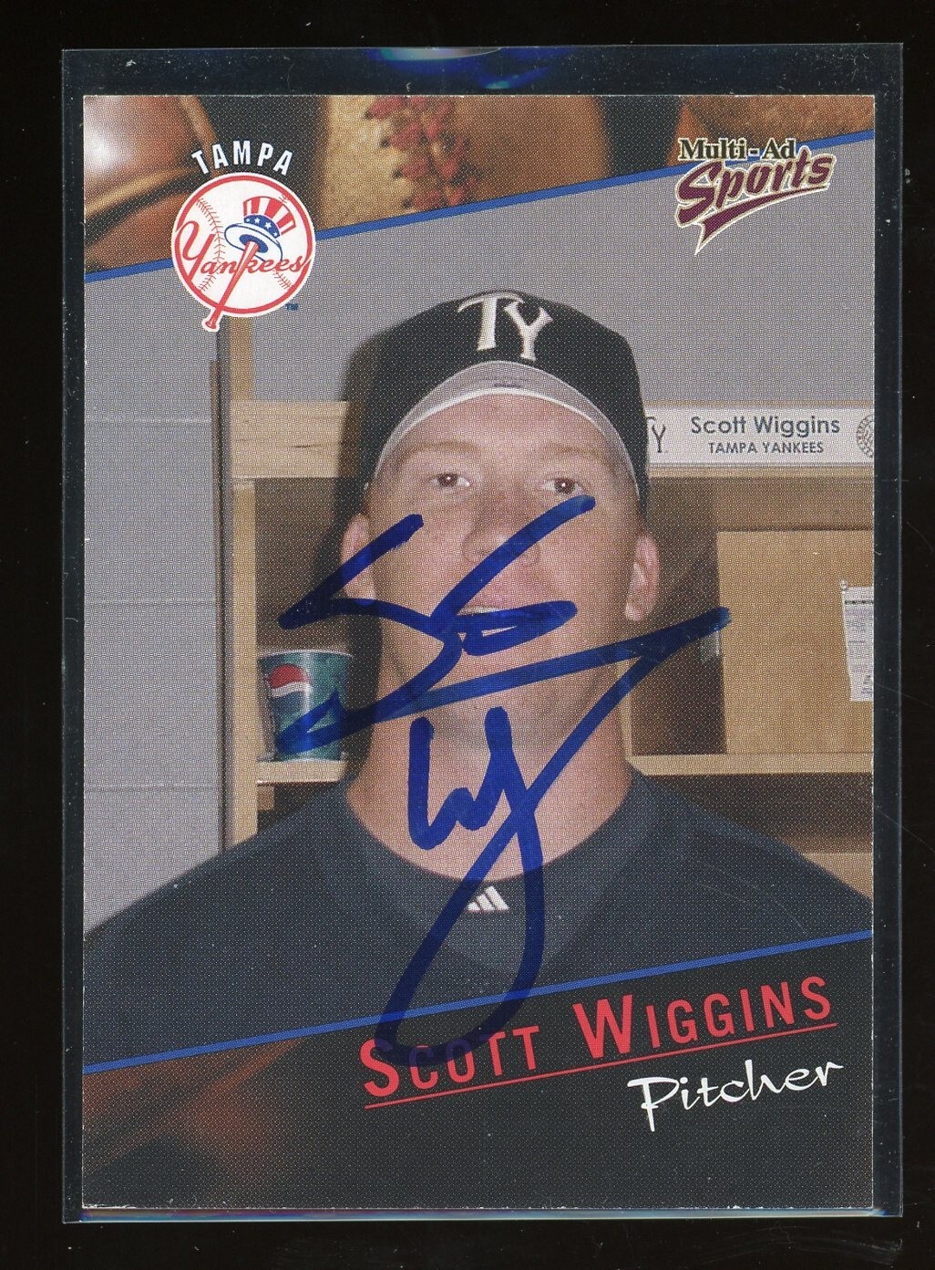 2001 Tampa Yankees SCOTT WIGGINS Signed Card autograph auto BLUE JAYS ...