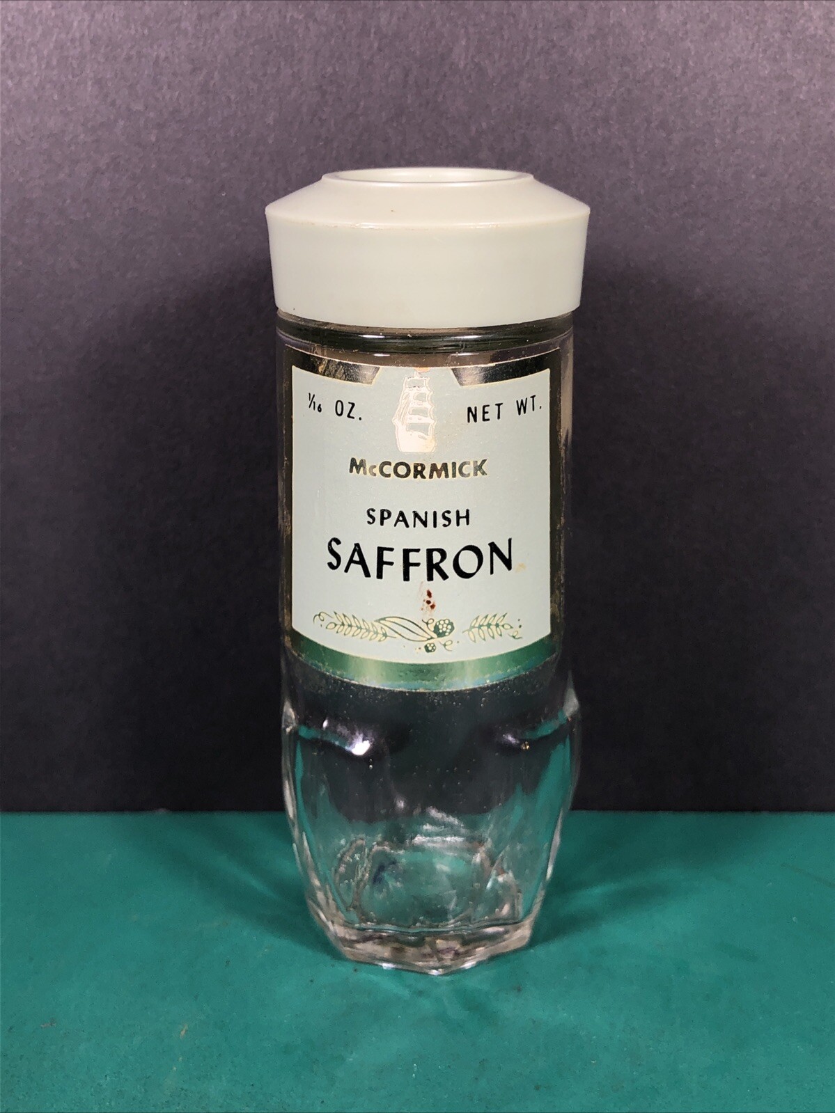 Vintage McCormick | Spanish Saffron | Spice Jar | Green Lid | Empty | eBay