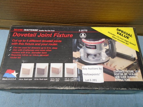 Craftsman USA 9-25770 Dovetail Joint Fixture for Router NOS w/ Bit ...