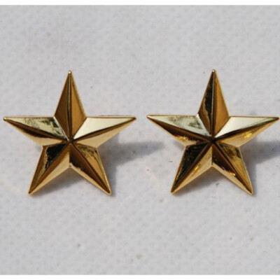 WW2 US Army One Star Brigadier General Rank Insignia Badges Gold 2PCS ...