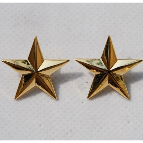 WW2 US Army One Star Brigadier General Rank Insignia Badges Gold 2PCS ...