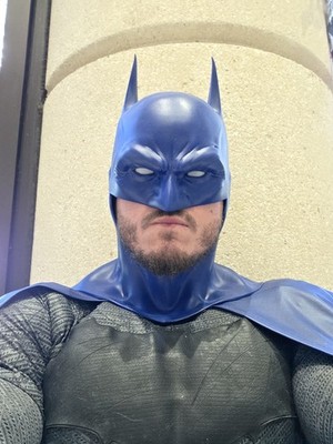 Batman Blue Fabok Cosplay Cowl Mask Helmet and Cape Costume Accessory ...