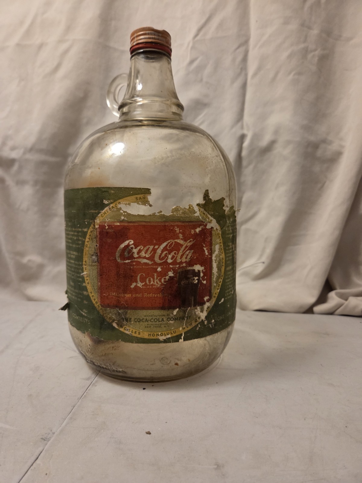 Vintage 1960's 1 Gallon Coca-Cola Coke Syrup Glass Jug Bottle With Cap ...