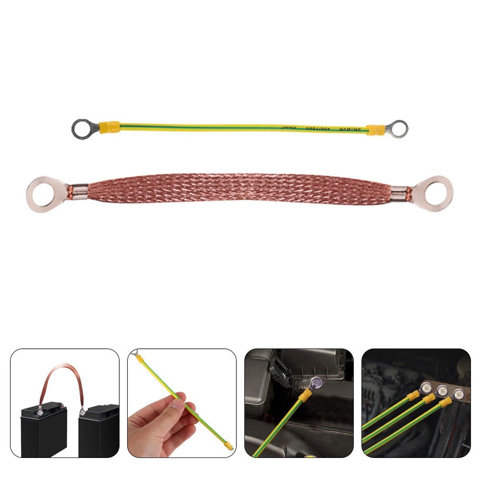 20 Pcs Ground Strap with Terminals Grounding Cable for Vehicles Engine ...