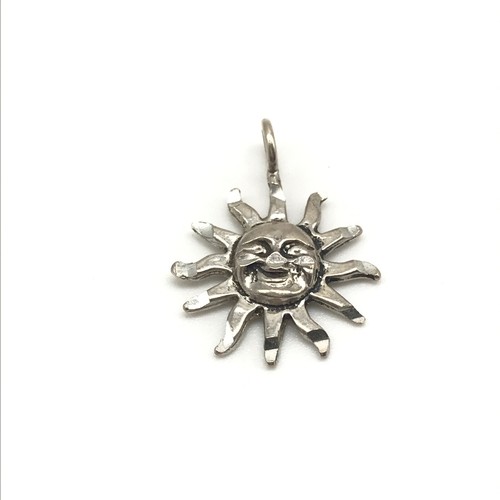 Vintage 925 Sterling Silver Smiling Happy Sun Face Charm Pendant | eBay