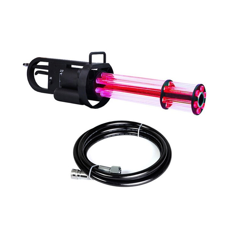 6 LED Rotate Gatling Co2 Gun Stage Effect Machine RGB Cannon Jet Smoke ...