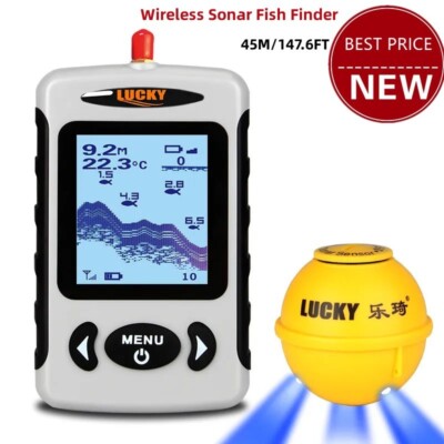 Wireless Sonar Fish Finder with Wireless Sensor 45M 147.6FT Depth ...