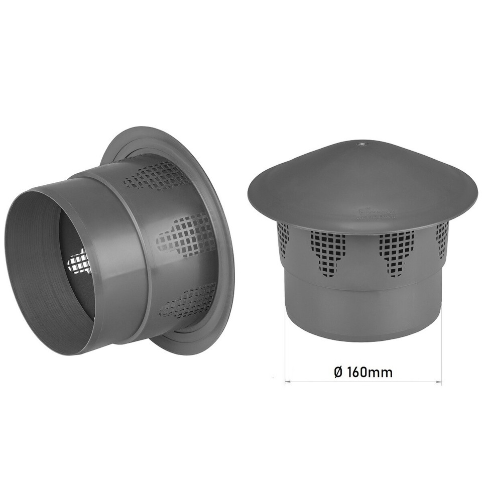 Vent Cowl 160mm Waste Pipe Terminal Valve Soil Pipe Air Vent Mushroom ...