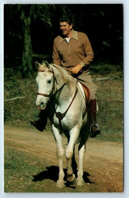 Vintage Postcard President Ronald Reagan Horseback Horse Riding | eBay