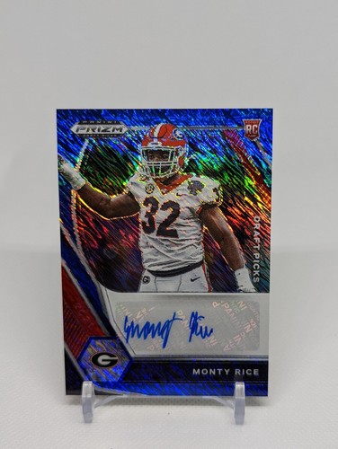 2021 Prizm Draft Picks🔥MONTY RICE🔥MINT?🔥/13🔥AUTO🔥FOTL🔥BLUE SHIMMER RC ...